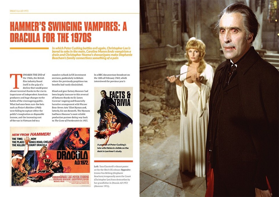 Dracula AD 1972 Christopher Lee Stephanie Beacham Hammer horror movie ...