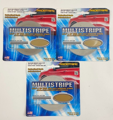 Prostripe Dual Line Self Adhesive Stripe Bright Gold 3/16 in x 40 ft ...