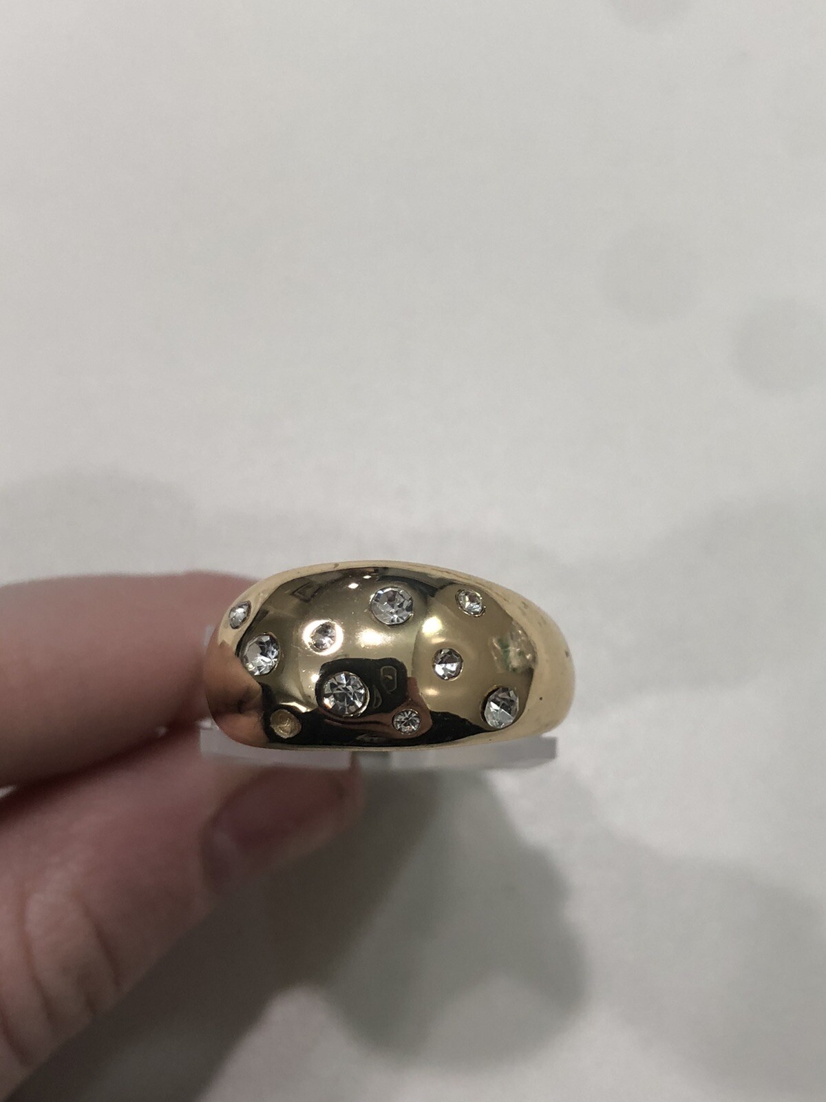 Beeline Fashion Jewelry Gold Thick Band Gem Embedded Ring Large | eBay