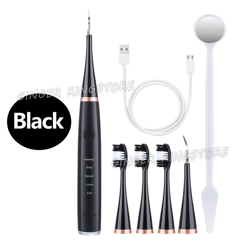 Electric Tooth Cleaner Ultrasonic Dental Scaler Tartar Plaque Calculus ...