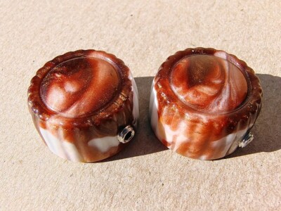 Brown/White Marble Universal Radio Knob/Knobs For Car, Truck, Hot Rod ...