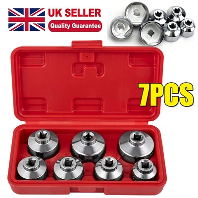 7 PC OIL FILTER CARTRIDGE SOCKET SET TOOL METRIC 3/8" 24 27 29 30 32 36 ...