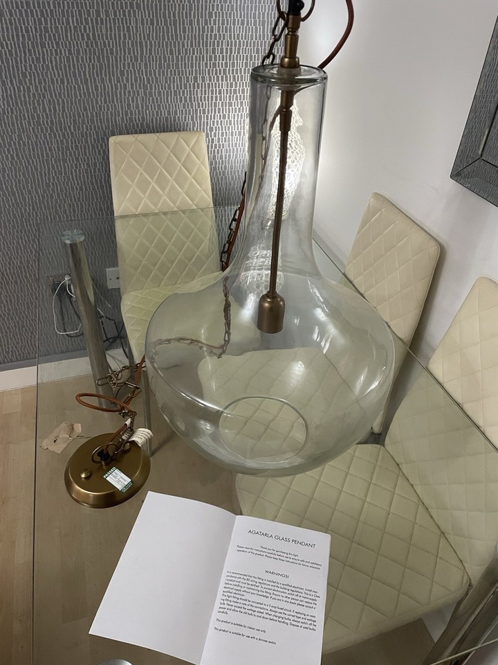 Nkuku Agatarla Glass Pendant Large Ex Display Only £189.99 (John lewis ...