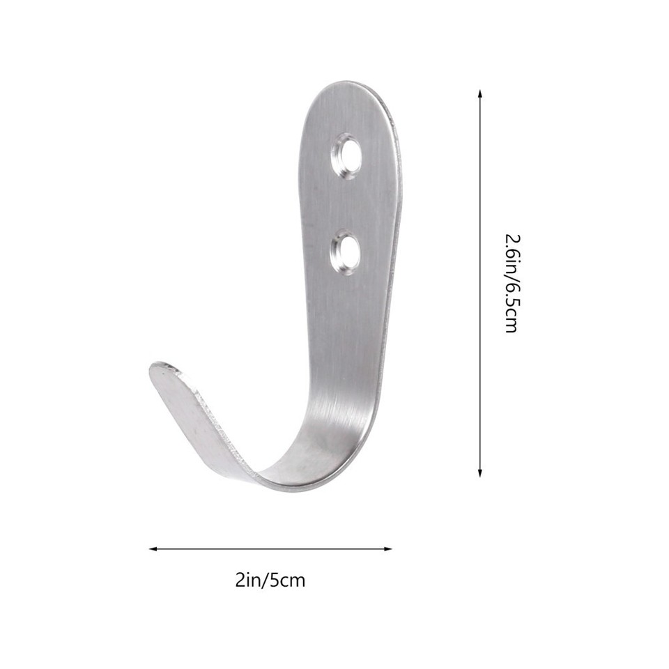 12 Pcs U Shape Stainless Steel Coat Hooks Wall Hangers for Wardrobe ...
