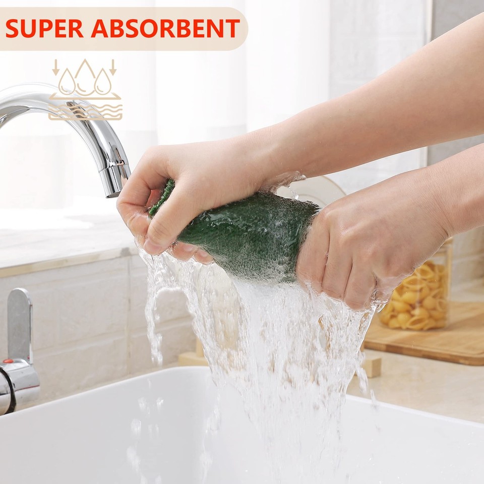 100% Cotton Waffle Weave Kitchen Dish Towels, Ultra Soft Absorbent ...