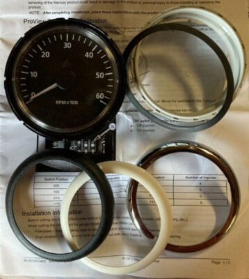 Mercury # 8M0051421 Proview Tach Kit-6,000 RPM BLK w/ 3 Bezels (NLA) | eBay