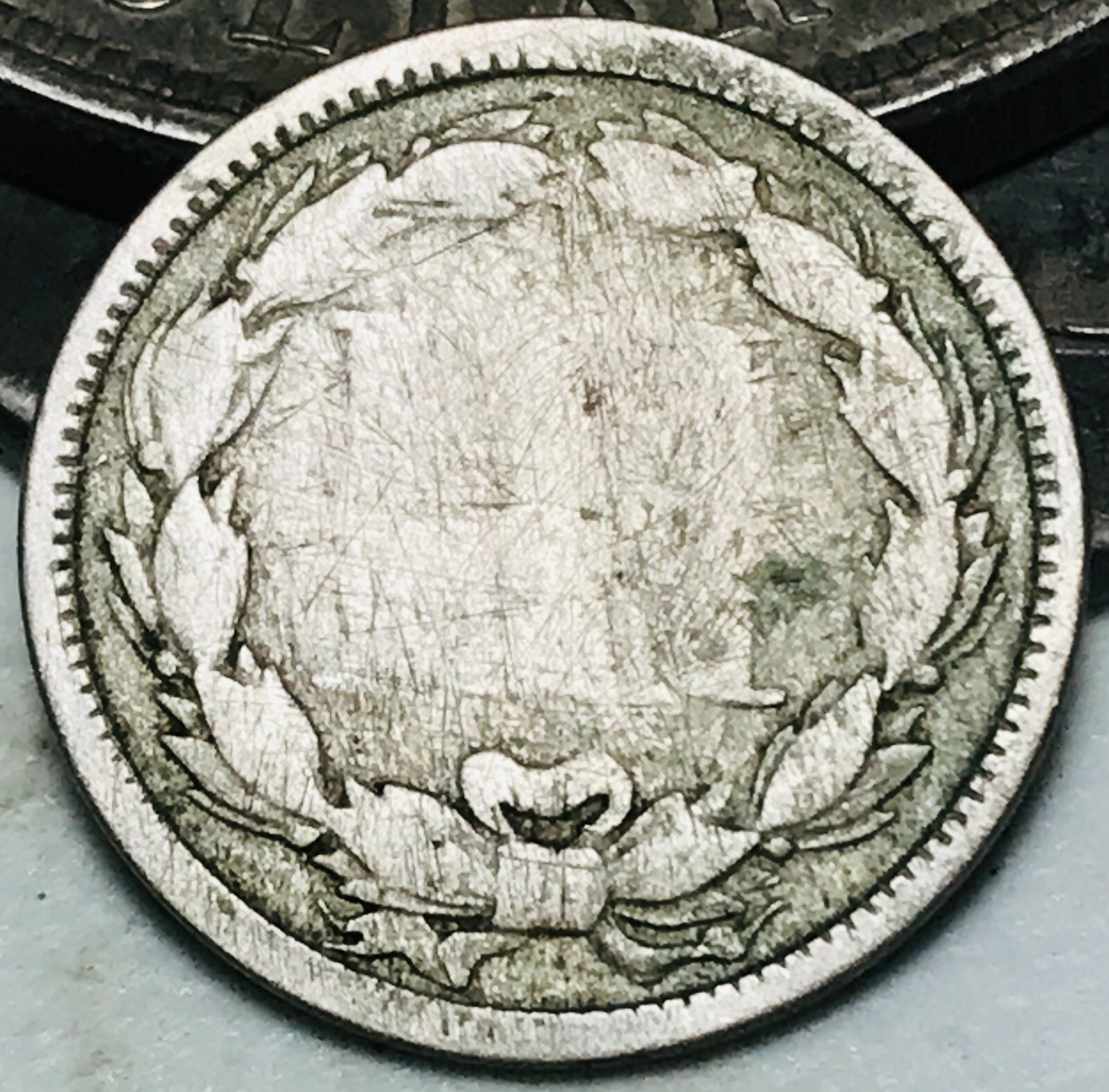 1865 Three Cent Nickel Piece 3C Circulated Civil War Date US Type Coin ...