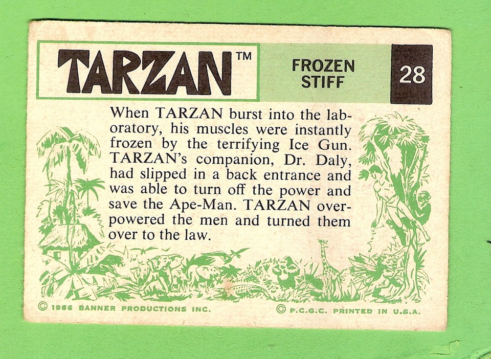 #D281. 1966 TARZAN CARD ISSUED BY SCANLENS #28 FROZEN STIFF | eBay