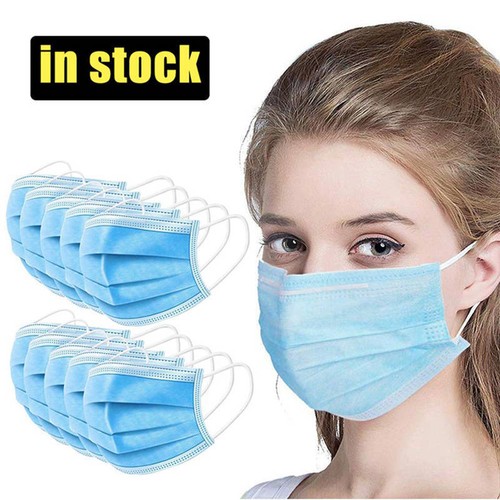 [50/100 PCS] Disposable Face Mask Non Medical Surgical 3-Ply Earloop ...