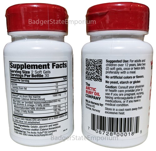 Arctic Ruby Oil Omega-3 with Astaxanthin - 60 Cps for sale online | eBay