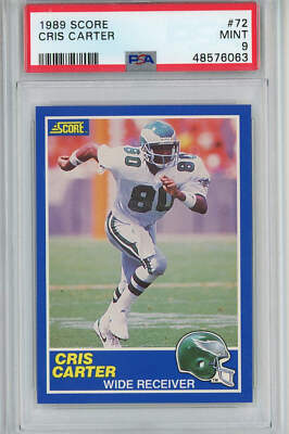 Graded 1989 Score Cris Carter #72 Rookie RC Football Card PSA 9 Mint | eBay