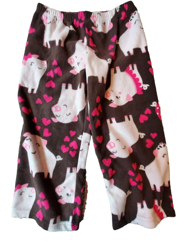 Carter Toddler Girls Pig Fleece Pants 3T Brown Pink Soft | eBay
