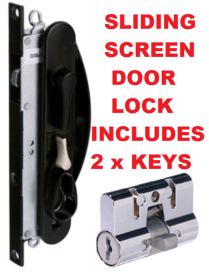 Whitco Security Screen Door lock New - Includes cylinder with 2 keys ...