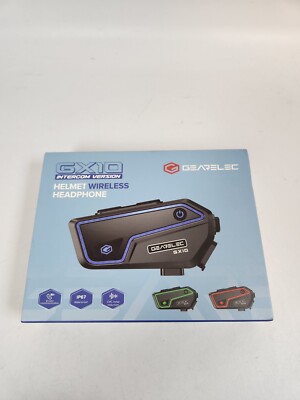 GEARELEC GX10 Bluetooth Motorcycle Intercom Helmet Headset: 8 Riders ...