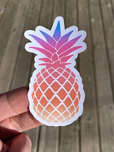 Colorful Pineapple Sticker Laptop Sticker, Water Bottle Sticker, Phone ...