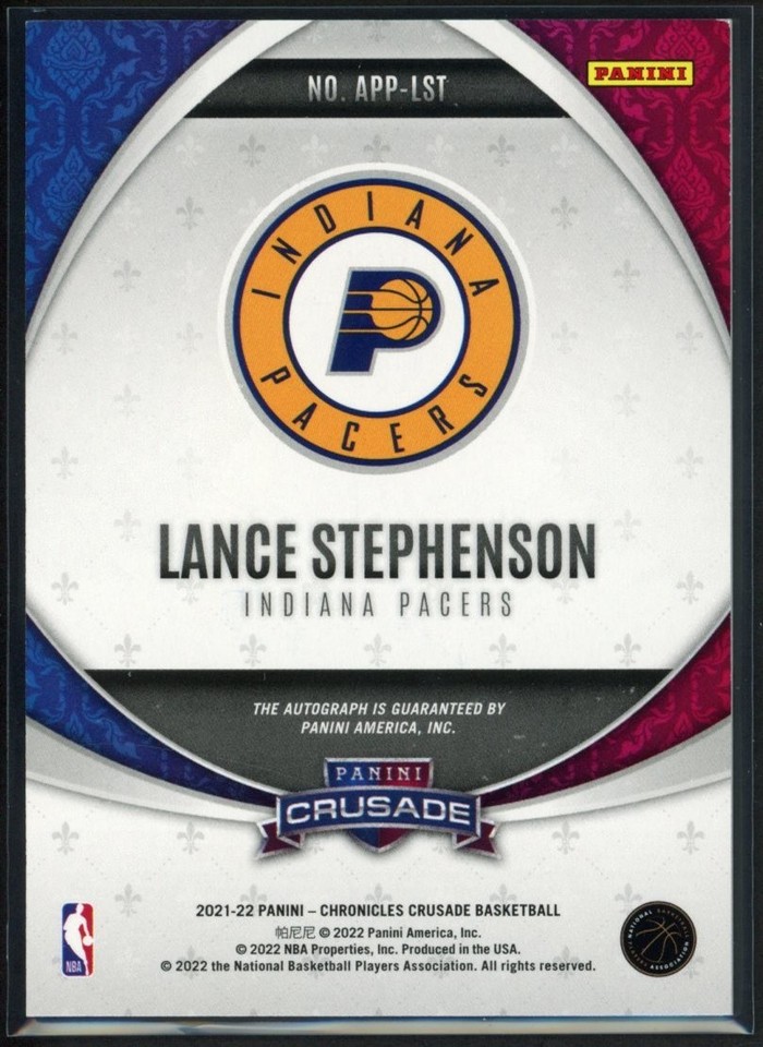 2021-22 Paninii Chronicles Crusade Lance Stephenson Apprentice Auto | eBay
