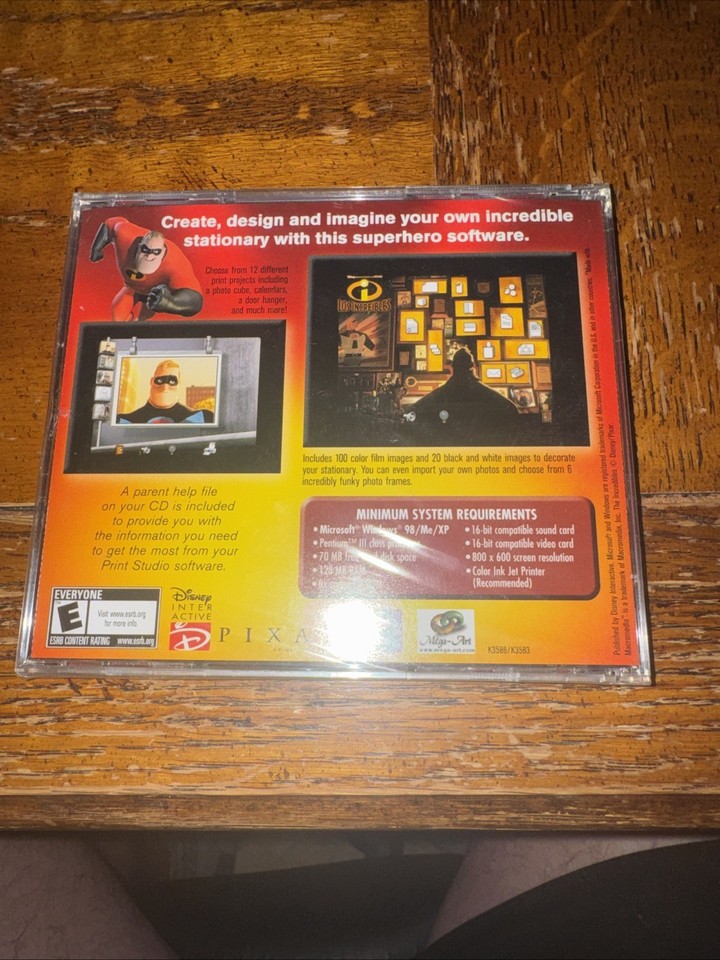Disney Pixar's the Incredibles PC-CD Rom Print Studio Game for Windows ...