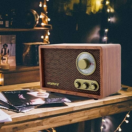 AM FM Classic Retro Radio with Bluetooth Speaker,Vintage Wood Table ...