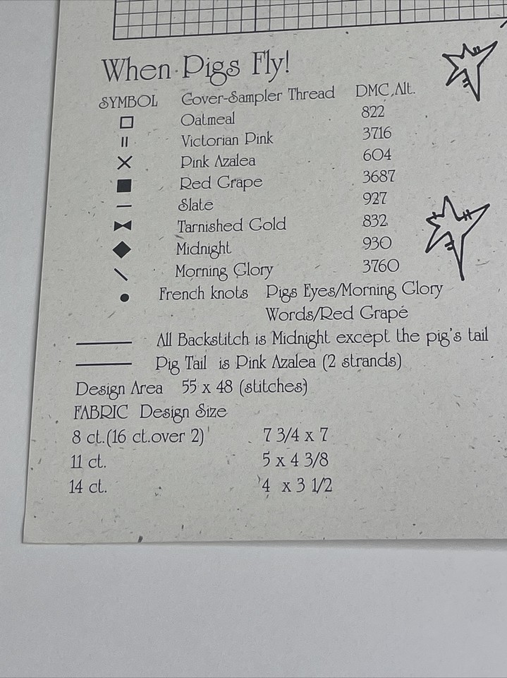 Sisters & Best Friends When Pigs Fly Cross Stitch Pattern | eBay