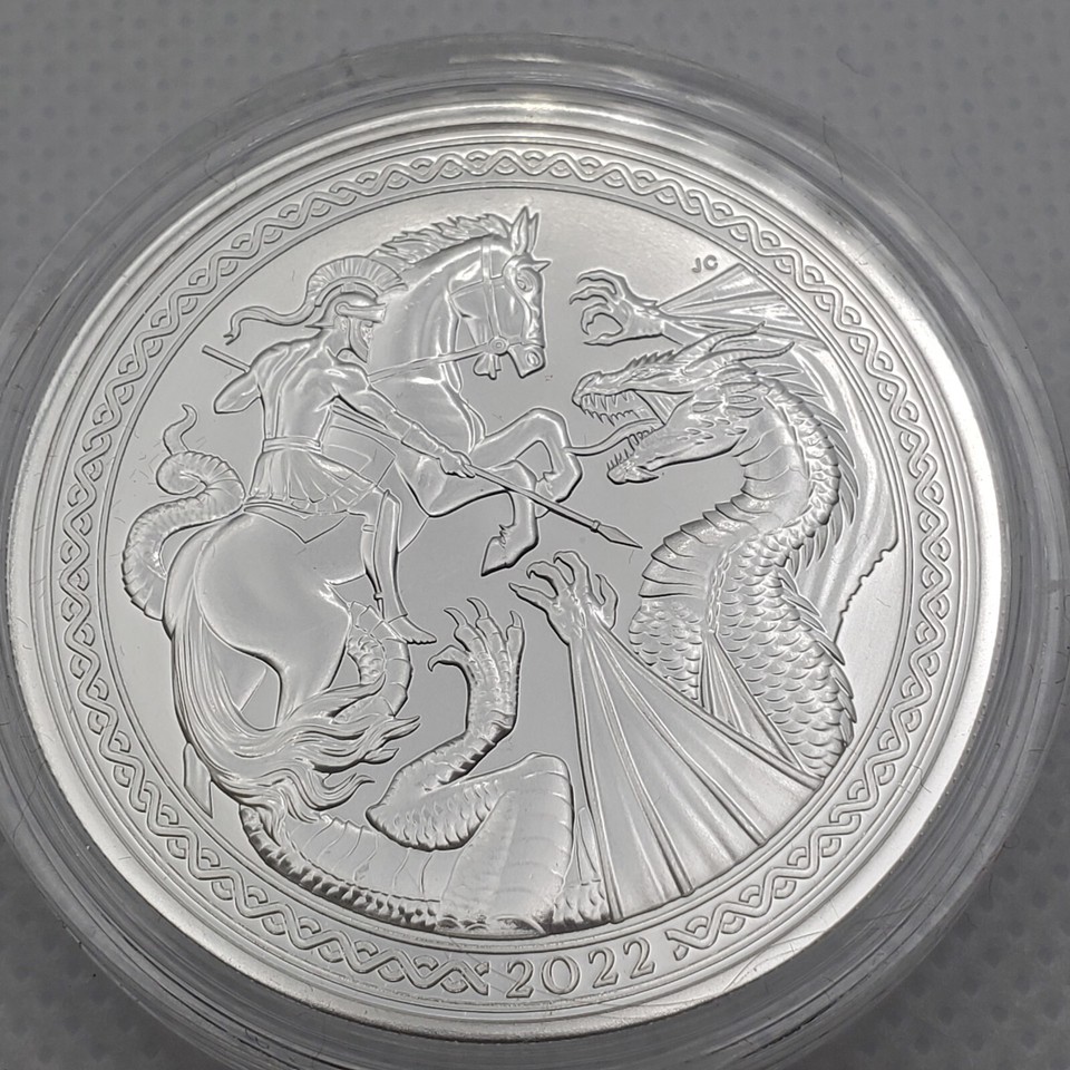 1 oz .999 silver coin St. George & The Dragon Ascension Island Modern ...