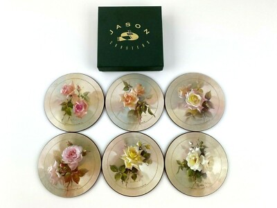 Jason Coasters Fragrant Blooms Roses D8771 Round Cork Backed New ...