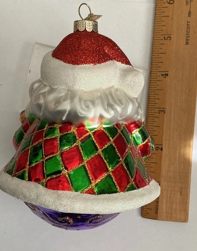 Christopher Radko Sparkle Bright Santa glass ornament. He’s A Roll Poly ...