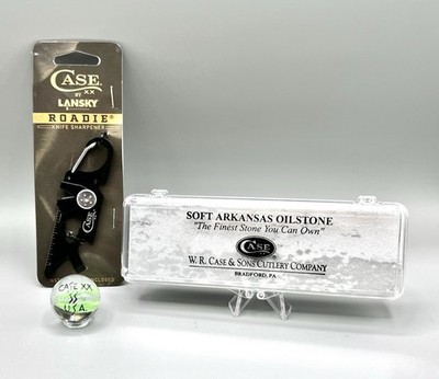 Case XX Knife AR Sharpening Stone, Key Ring Sharpener and Green Glass ...