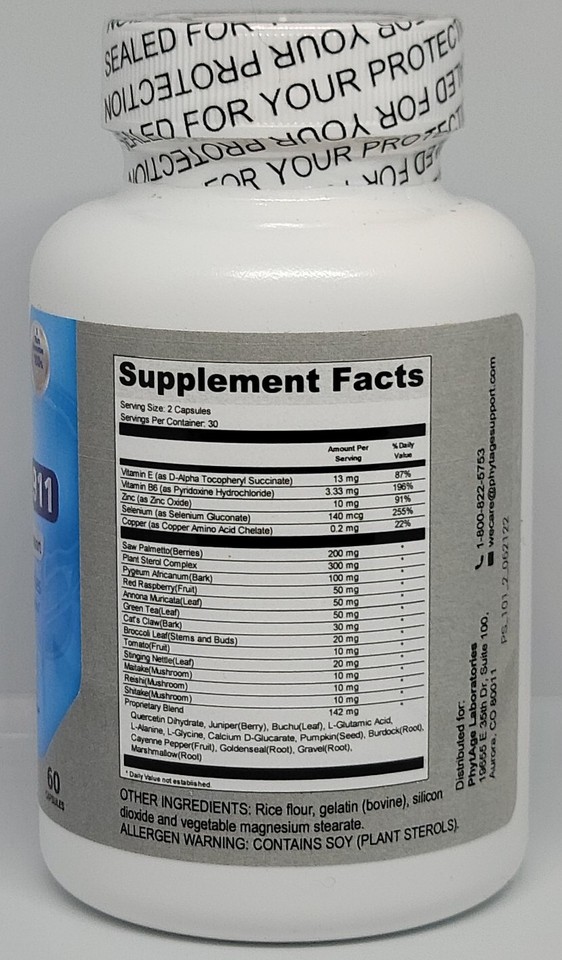 Phytage Labs Prostate 911 Prostate Support 60 Capsules New Sealed Exp ...