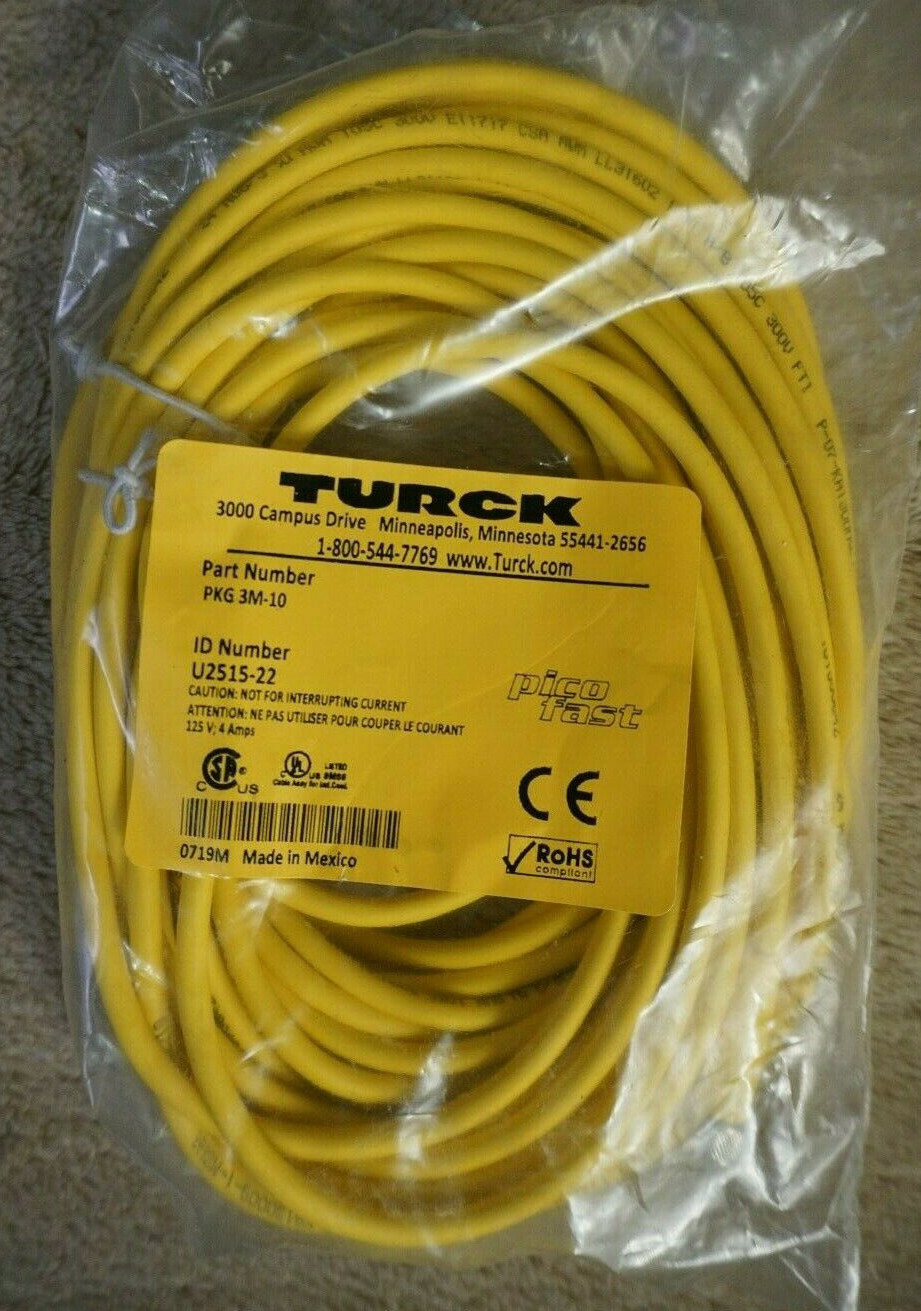 TURCK PKG3M-10 U2515-22 CORDSET PICO FAST - 10 Meters NEW | eBay