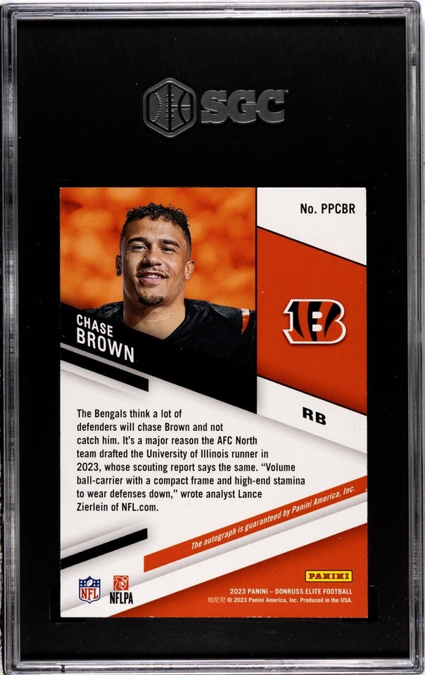 2023 Donruss Elite #PPCB Chase Brown Pen Pals Rookie (RC) SGC 9 | eBay