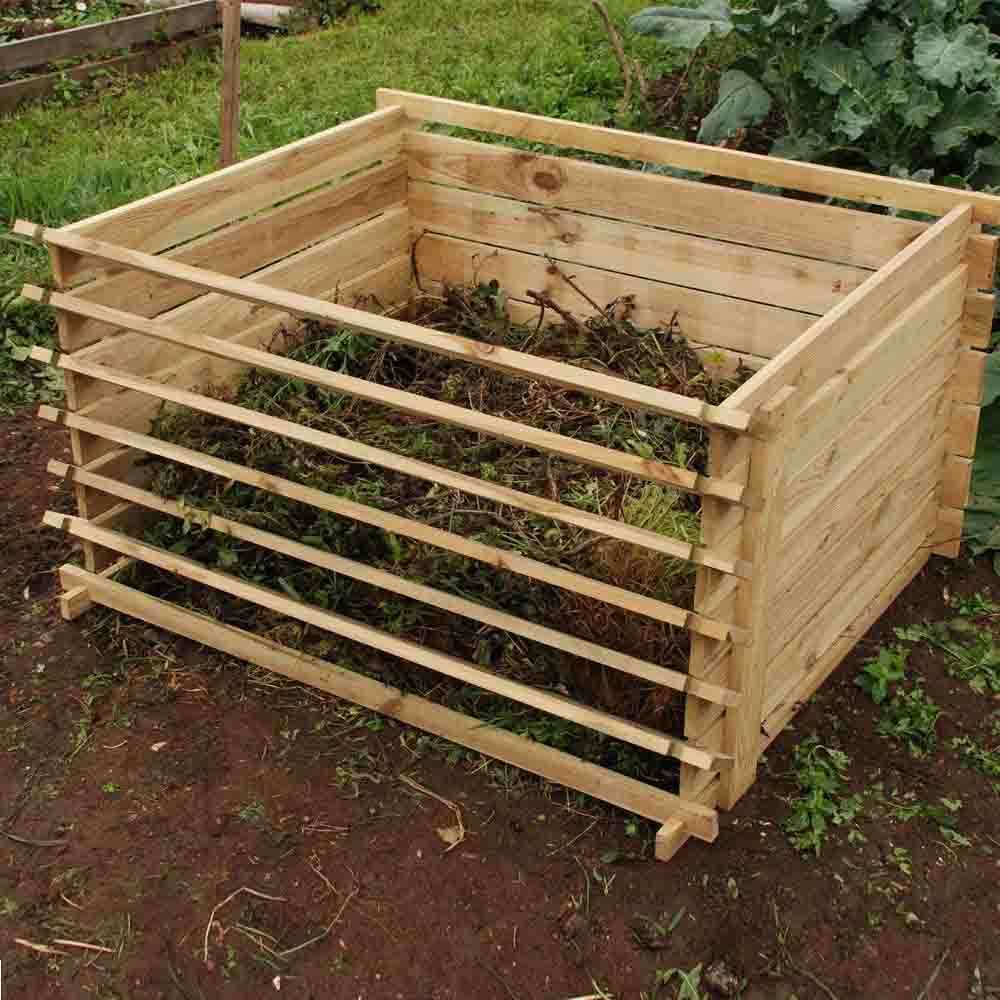 Wooden Compost Bin Composter Garden Outdoor Composting Easy Load ...
