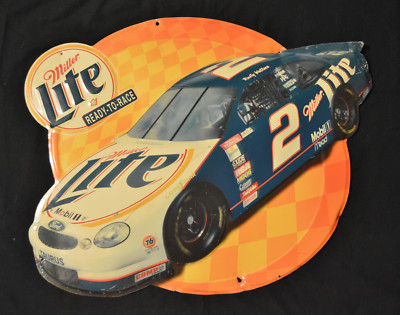 MILLER LITE NASCAR RACING METAL SIGN #2 RUSTY WALLACE DATED 2003 | eBay