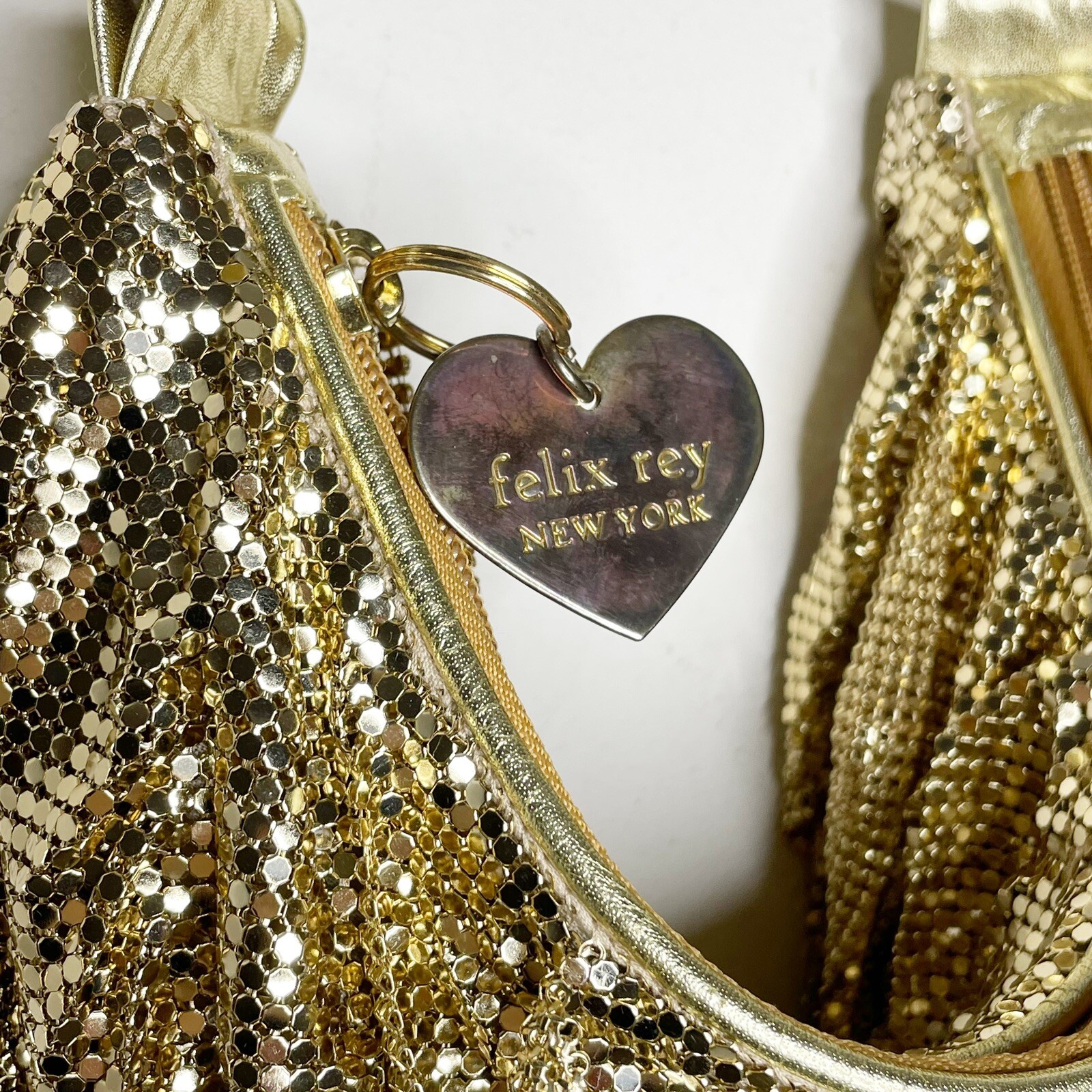 FELIX REY Gold Chain Mail Handle Bag - Gem