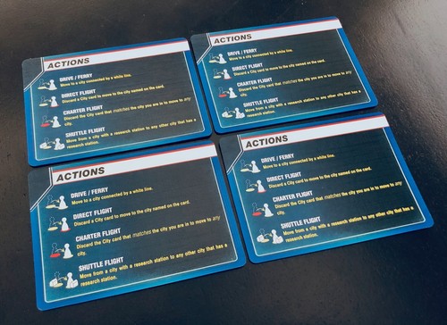 Pandemic | All 4 Reference Cards | Official Extra/Replacement Game ...