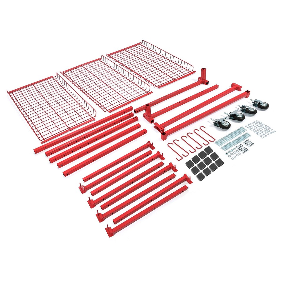 Parts Management Storage Rack Mobile Auto Body Rolling Parts Cart Car ...