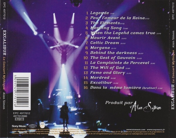 CD ALBUM ALAN SIMON EXCALIBUR LE CONCERT MYTHIQUE RARE COLLECTOR TRES ...