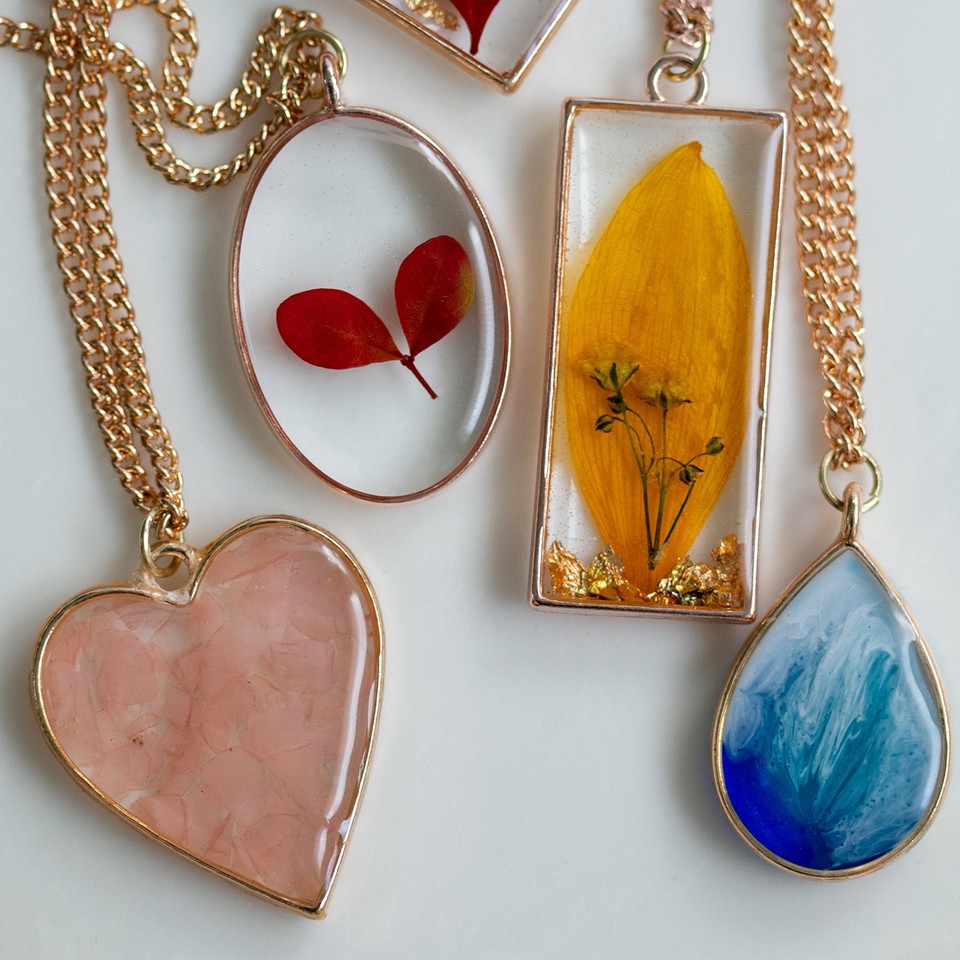 16 Pcs Open Bezel, Teardrop Resin Bezels Pendants Open Back Bezel, Rose ...