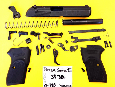 BERSA MODEL 95 IN 380 ACP GUN PARTS BLACK SLIDE BLACK GRIPS SMALL PARTS ...