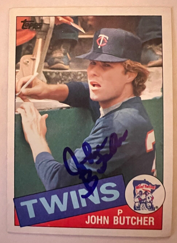 Signed 1985 Topps #741 John Butcher Texas Rangers Minnesota Twins | eBay