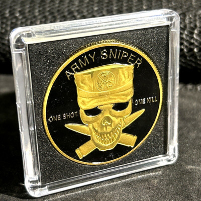 US Army SNIPER Skull Challenge Coin "One Shot~One Kill" w Case IN STOCK ...