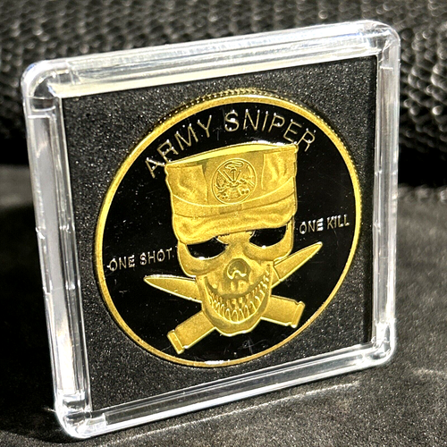 US Army SNIPER Skull Challenge Coin "One Shot~One Kill" w Case IN STOCK ...