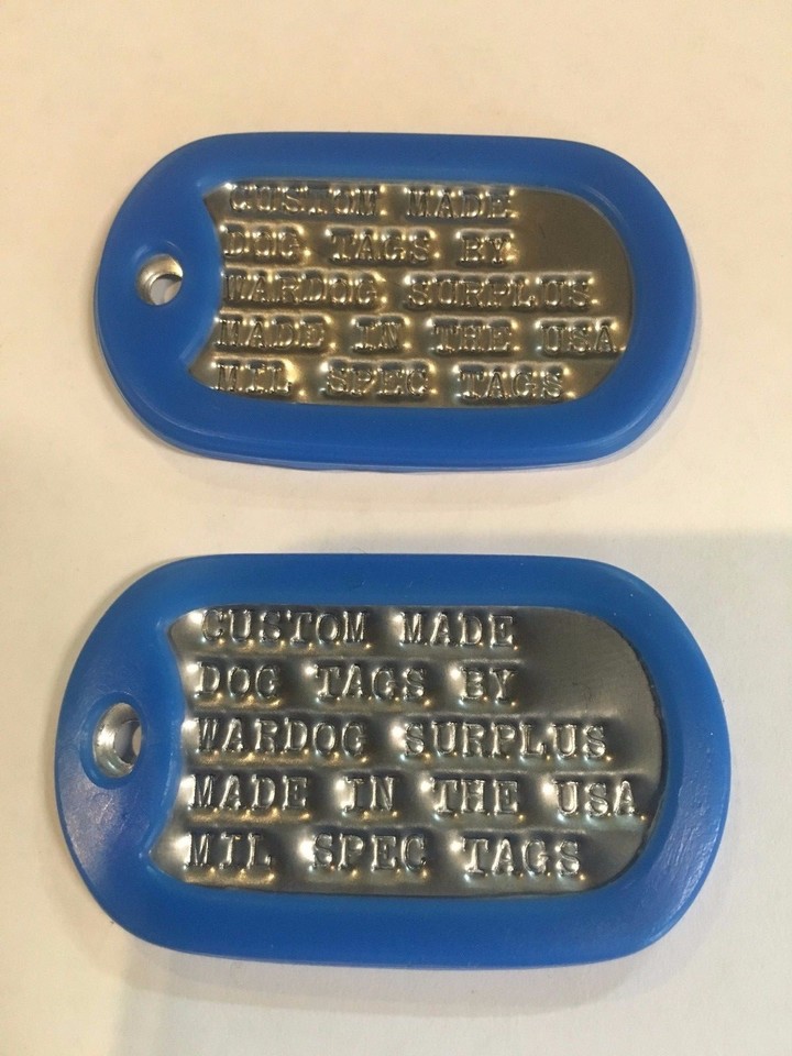 MILITARY CUSTOM ID DOG TAGS WITH CHAIN & SILENCERS OFFICIAL GI ARMY ...