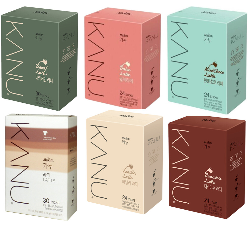 MAXIM KANU Latte Premium Korean Instant Coffee Mix Collection 17.3g X ...