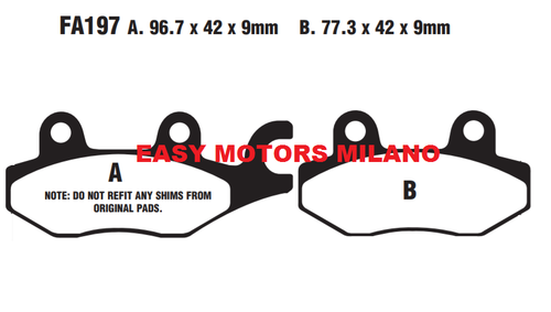 Paire Plaquette de Frein EBC Avant FA197 Honda NSR 80 1993> | eBay