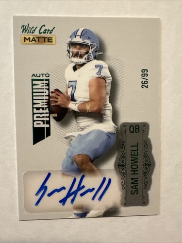 Sam howell 2022 Wild Card Matte Auto /99 Commanders/seahawks qb MB-A | eBay