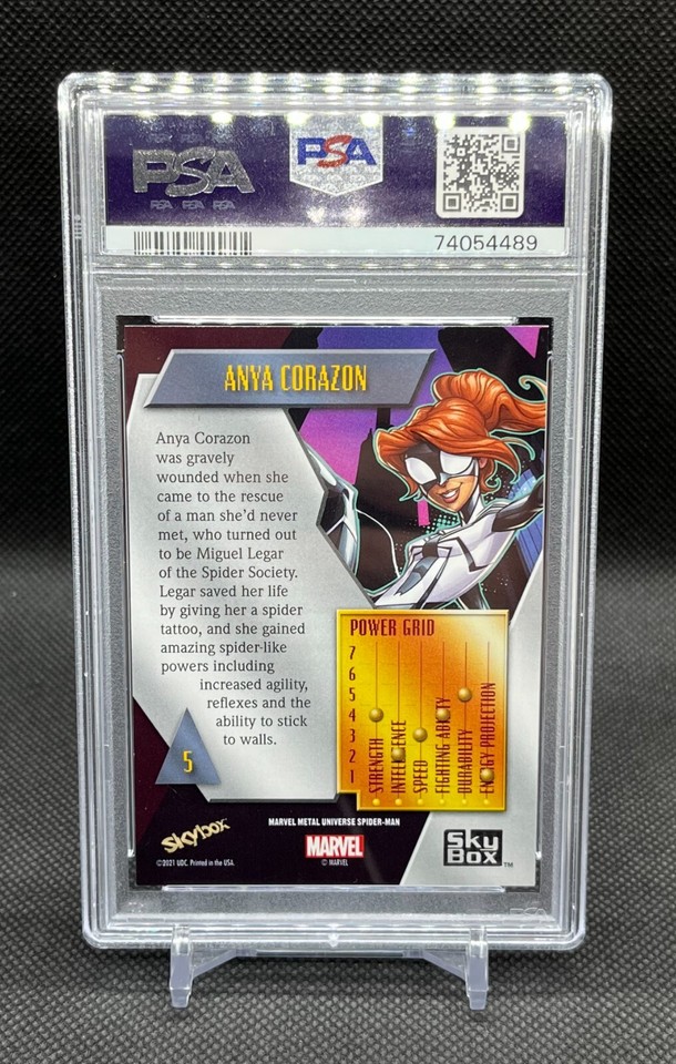 2022 Marvel Metal Universe Spider-Man Neon Green Light FX Anya Corazon ...