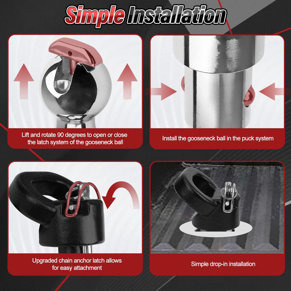 Puck System 2-5/16" Ball Gooseneck Kit for Ram 2500 3500 13-23 38000 ...