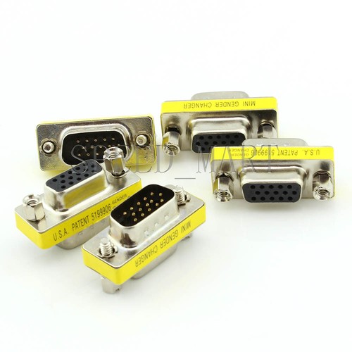 5 PCS 15 Pins HD VGA KVM SVGA DB15 Male to Female Serial Cable Coupler ...
