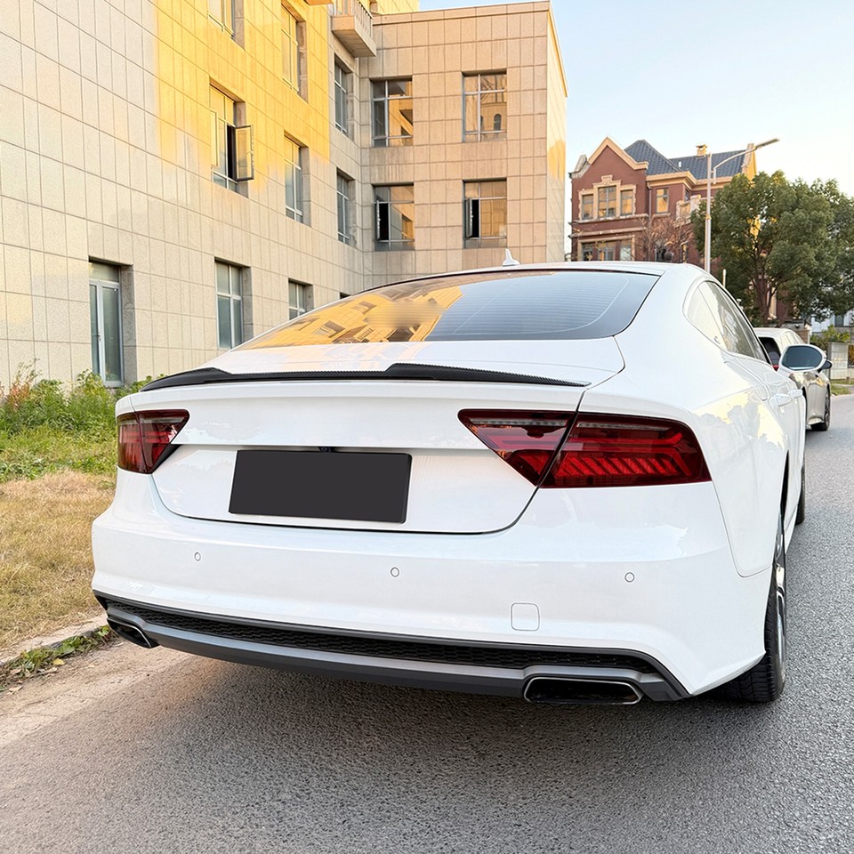Carbon Fiber Look Rear Trunk Spoiler Splitter Wing For Audi A7 S7 C7 ...
