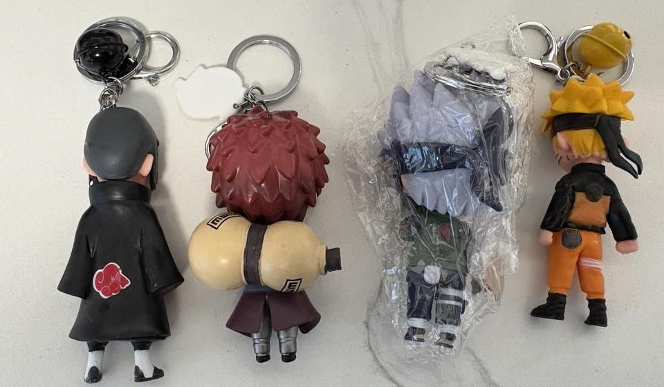 Naruto Anime Keychain Figure Set 4pc 4in Itachi Gaara Kakashi Naruto ...